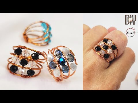 Easy wire ring tutorial for beginners | Making simple bead jewelry 1035