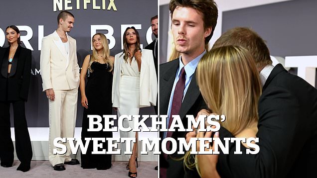 Beckham family share sweet moments on red carpet for premiere