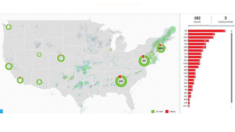 Map shows airports worst hit by delays amid staffing shortage
