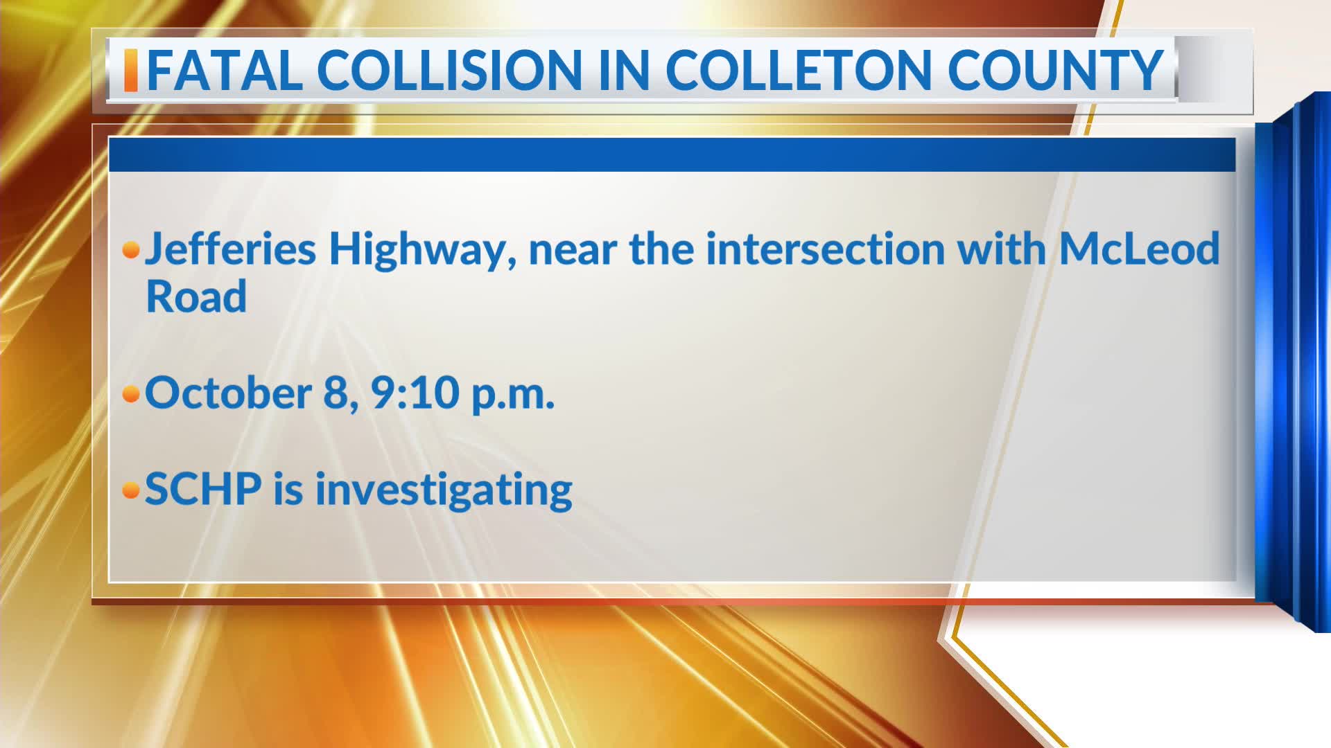 1 dead after Oct. 8 crash on Jefferies Highway