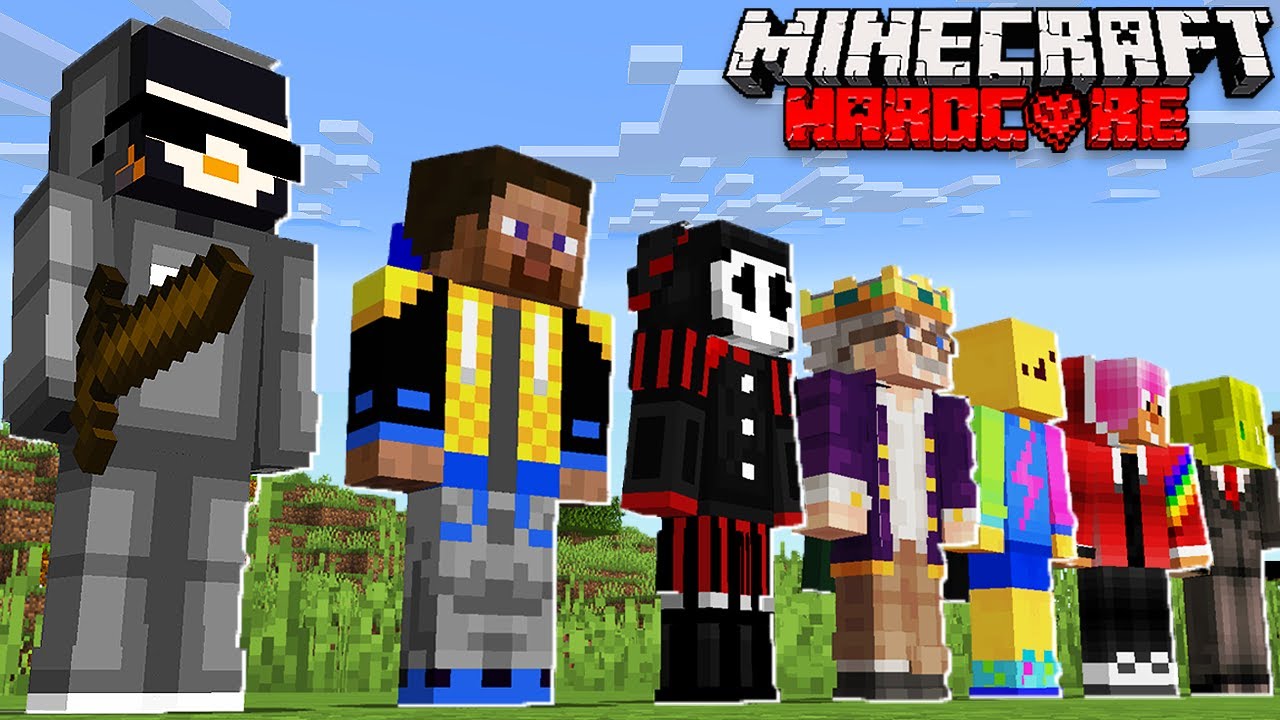 Starting a new hardcore Minecraft world with 8 YouTubers