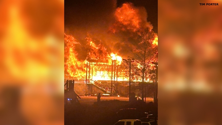 Large fire destroys multiple businesses at Nederland shopping center