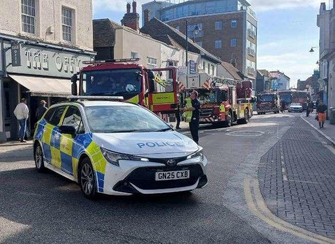 Emergency services shut Whitstable High Street to rescue trapped pigeon