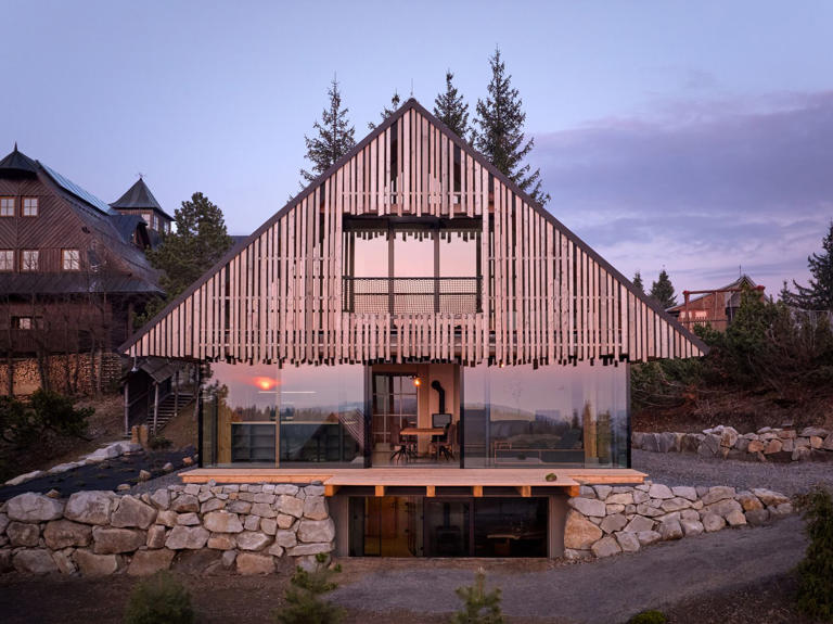 One Side of This Czech Home Feels Like a Traditional Log Cabin—the ...