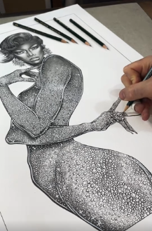 Drawing Luxury: Swarovski-Inspired Glamour