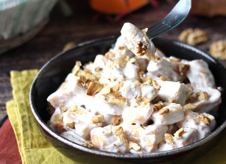 Gnocchi crémeux au potiron, fromage frais et noix
