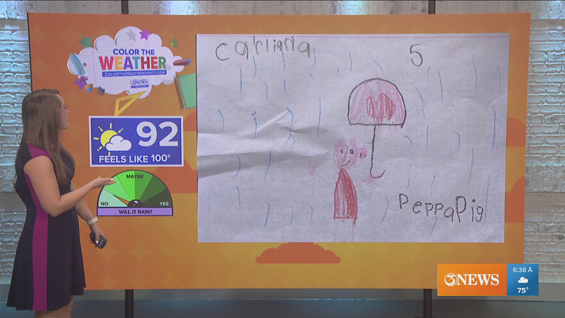 'Peppa the Pig' dancing in the rain on Color the Weather with ...