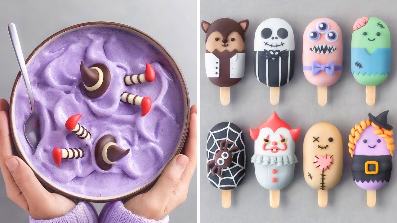 Halloween Smoothie Bowl and Monster Popsicles