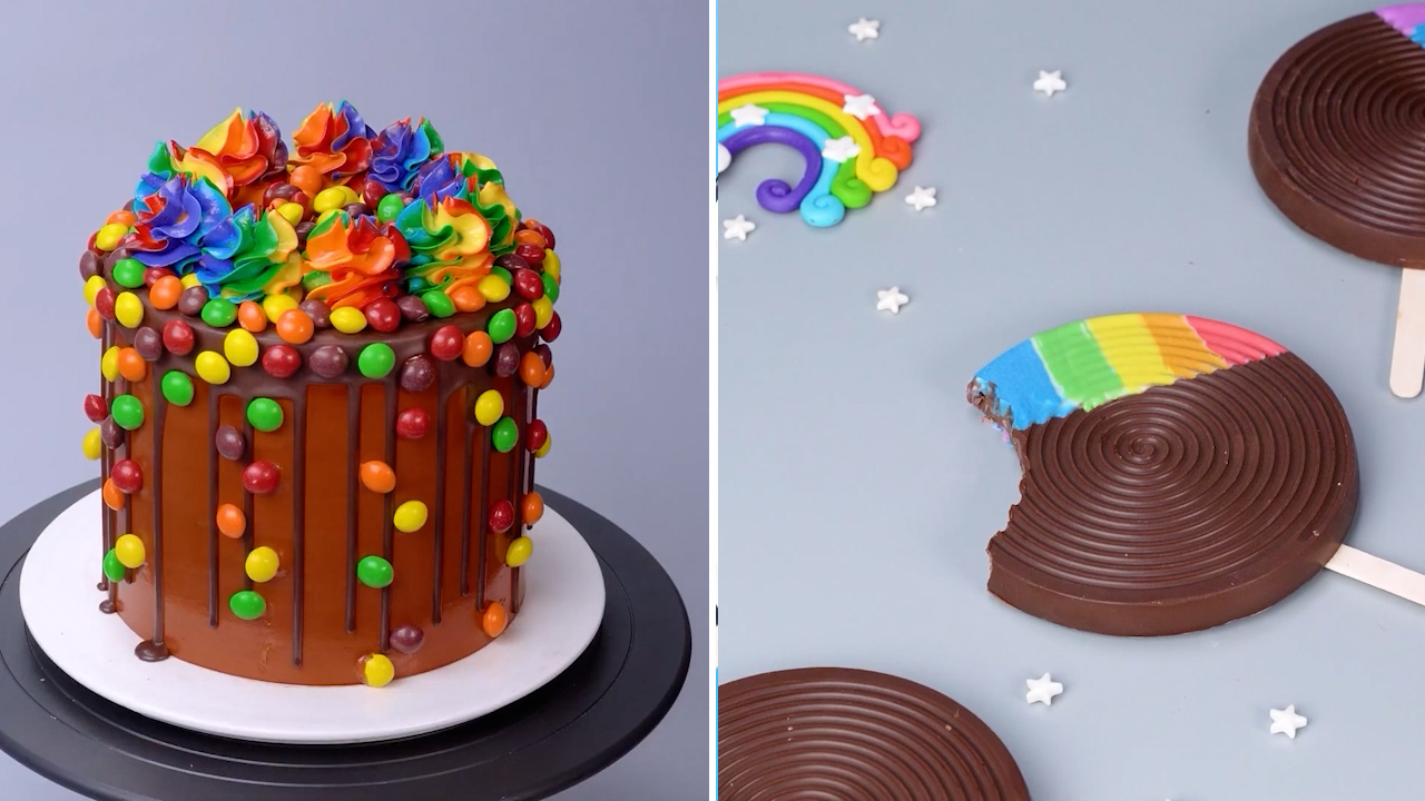 Rainbow Drip Cake and Chocolate Pops