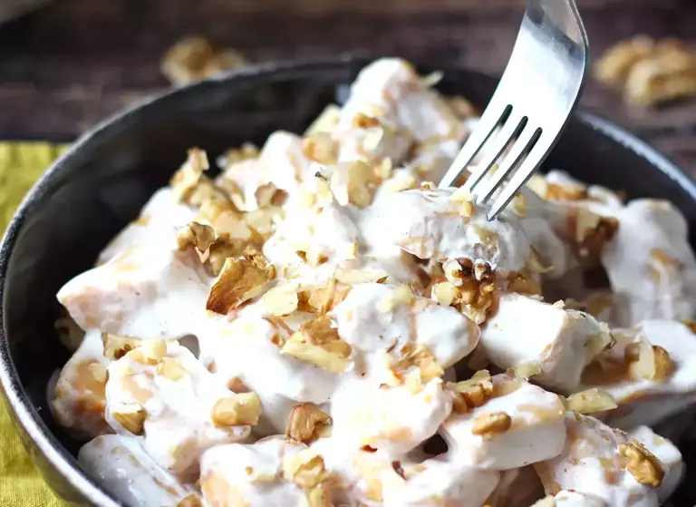 Gnocchi crémeux au potiron, fromage frais et noix