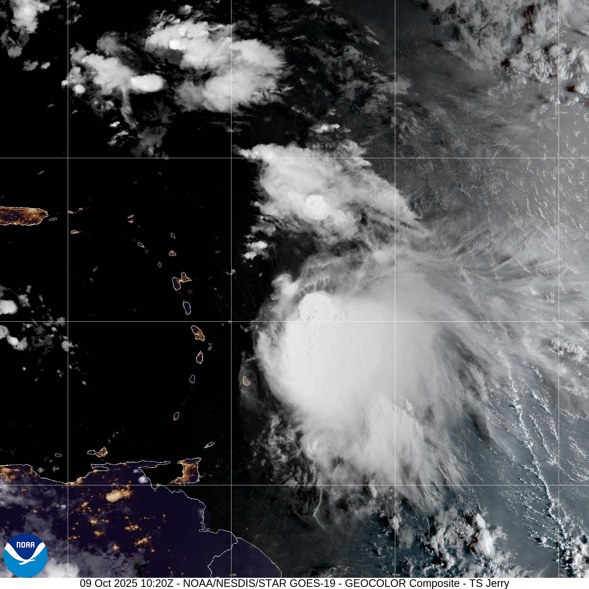 National Hurricane Center revises Tropical Storm Jerry forecast. North ...
