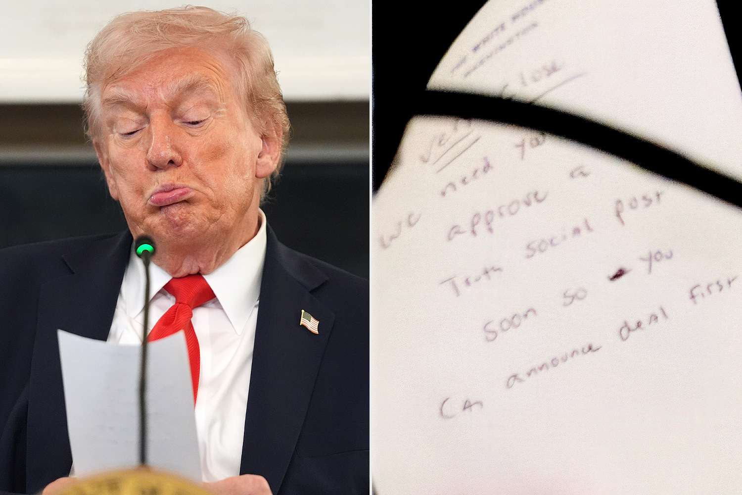 Donald Trump Given Urgent Note from Marco Rubio and Zoomed-in View ...