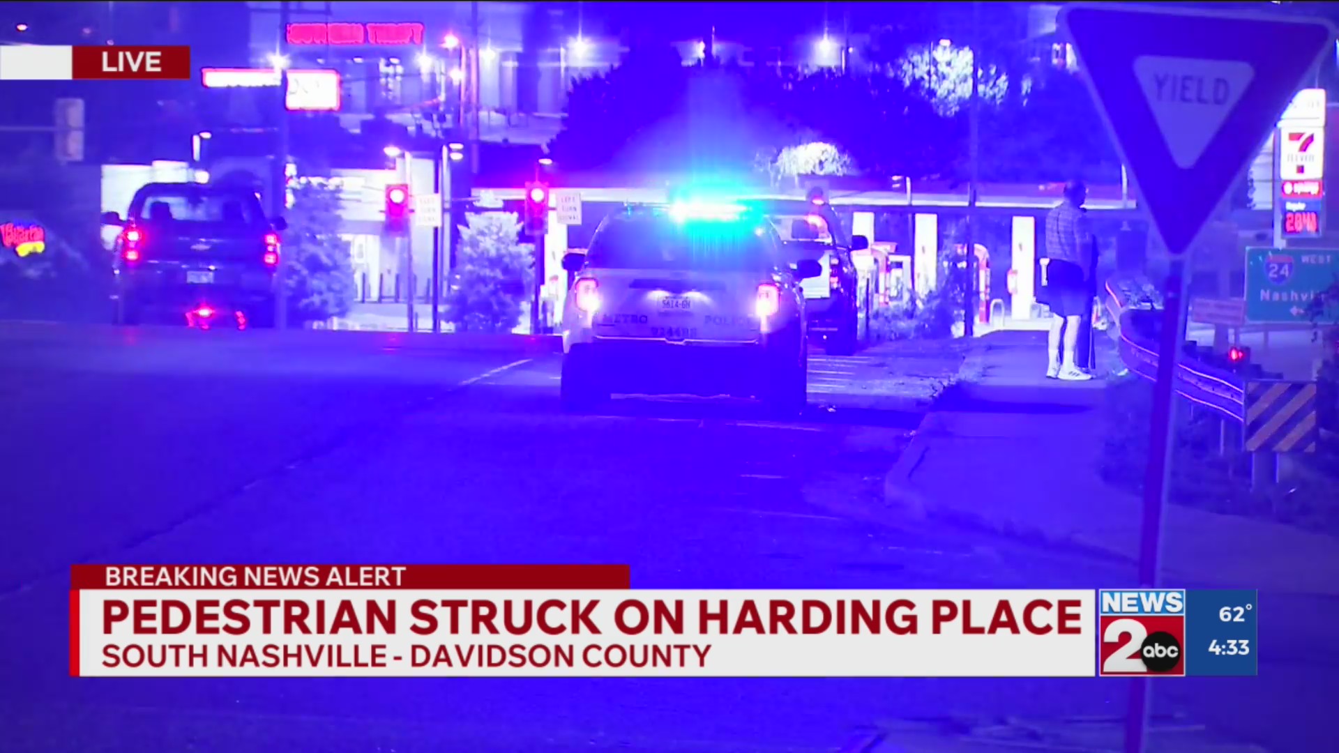 Pedestrian hit by vehicle on Harding Place