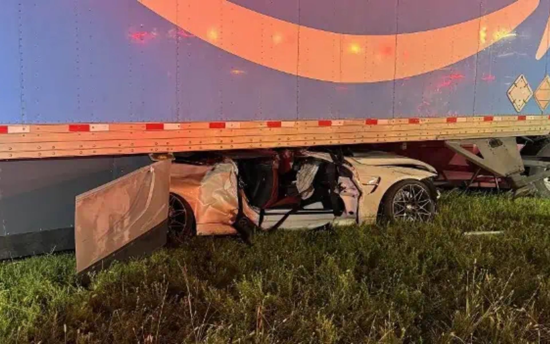 Teen’s BMW Slides Under Amazon Truck in Dramatic I-75 Crash Near Tampa