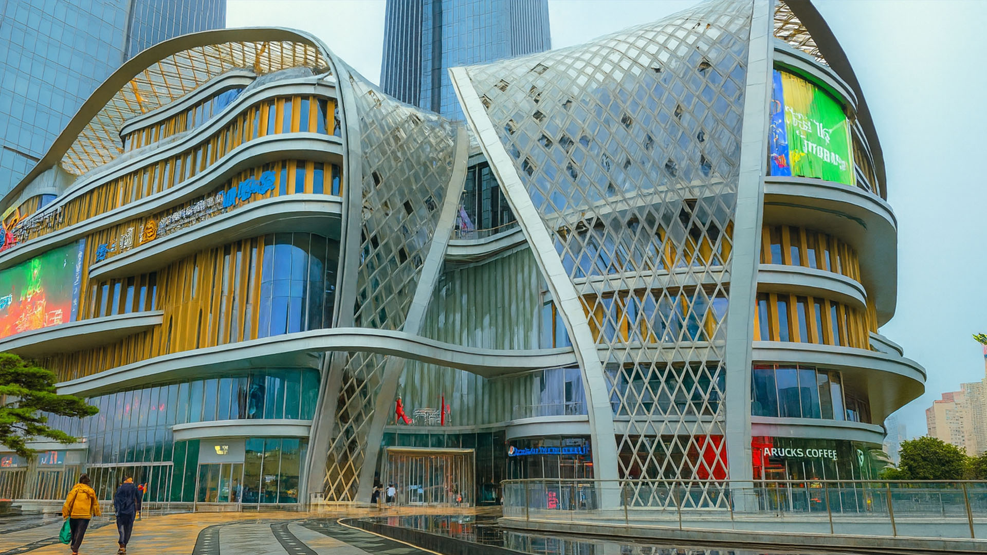 Walking Tour of Eco Mall in Xi’an – China 4K