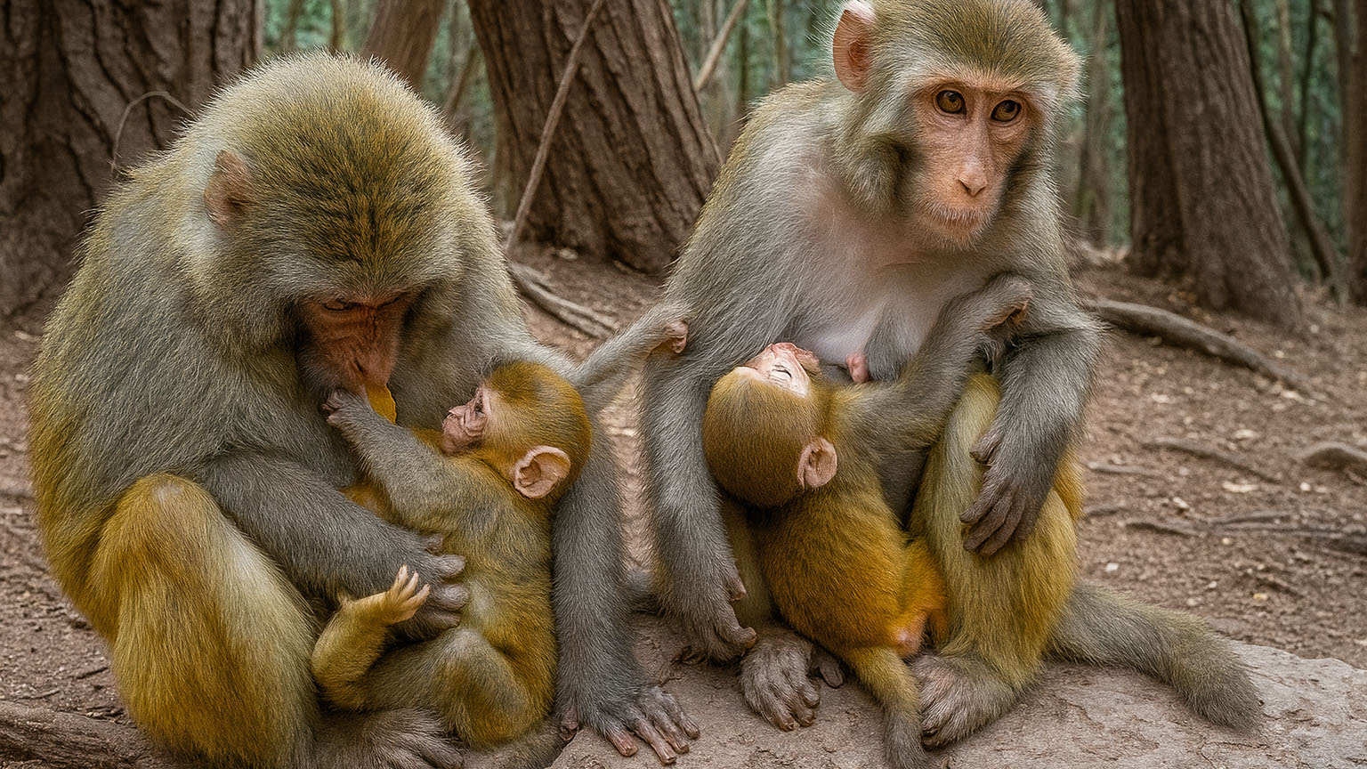 Daily Life of a Monkey Family