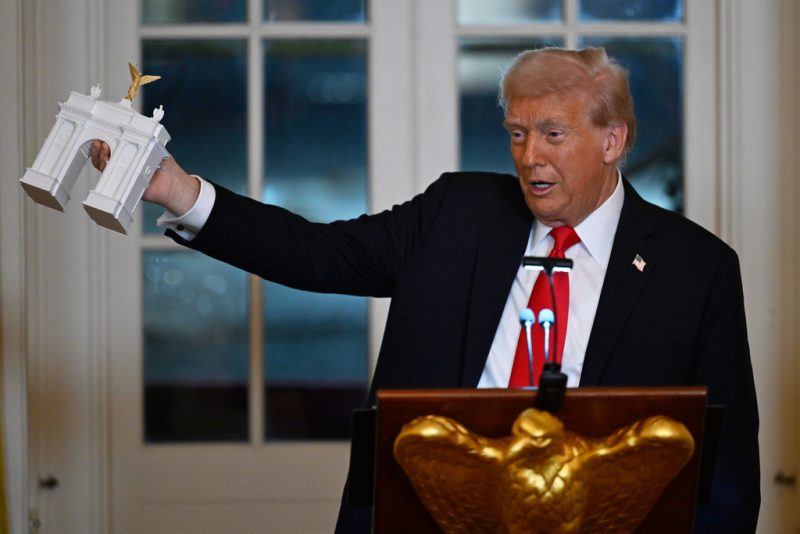 Capital makeover: Trump shows off plans for giant arch in DC