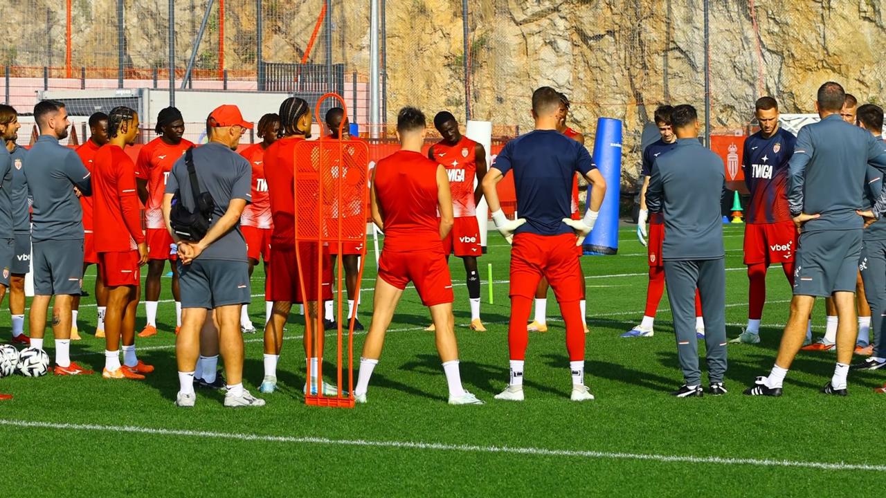 France: AS Monaco Football Club team training at the Headquarter - 64795265