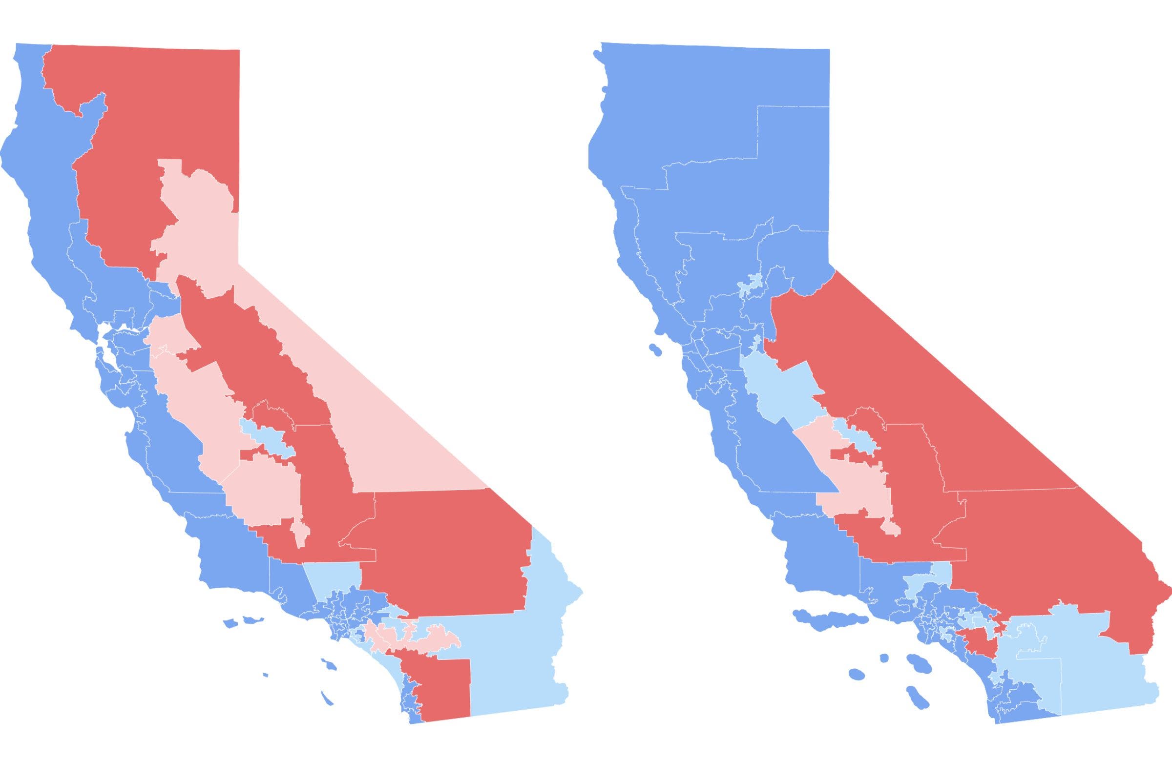 Prop 50 map shows how California seats would change under redistricting