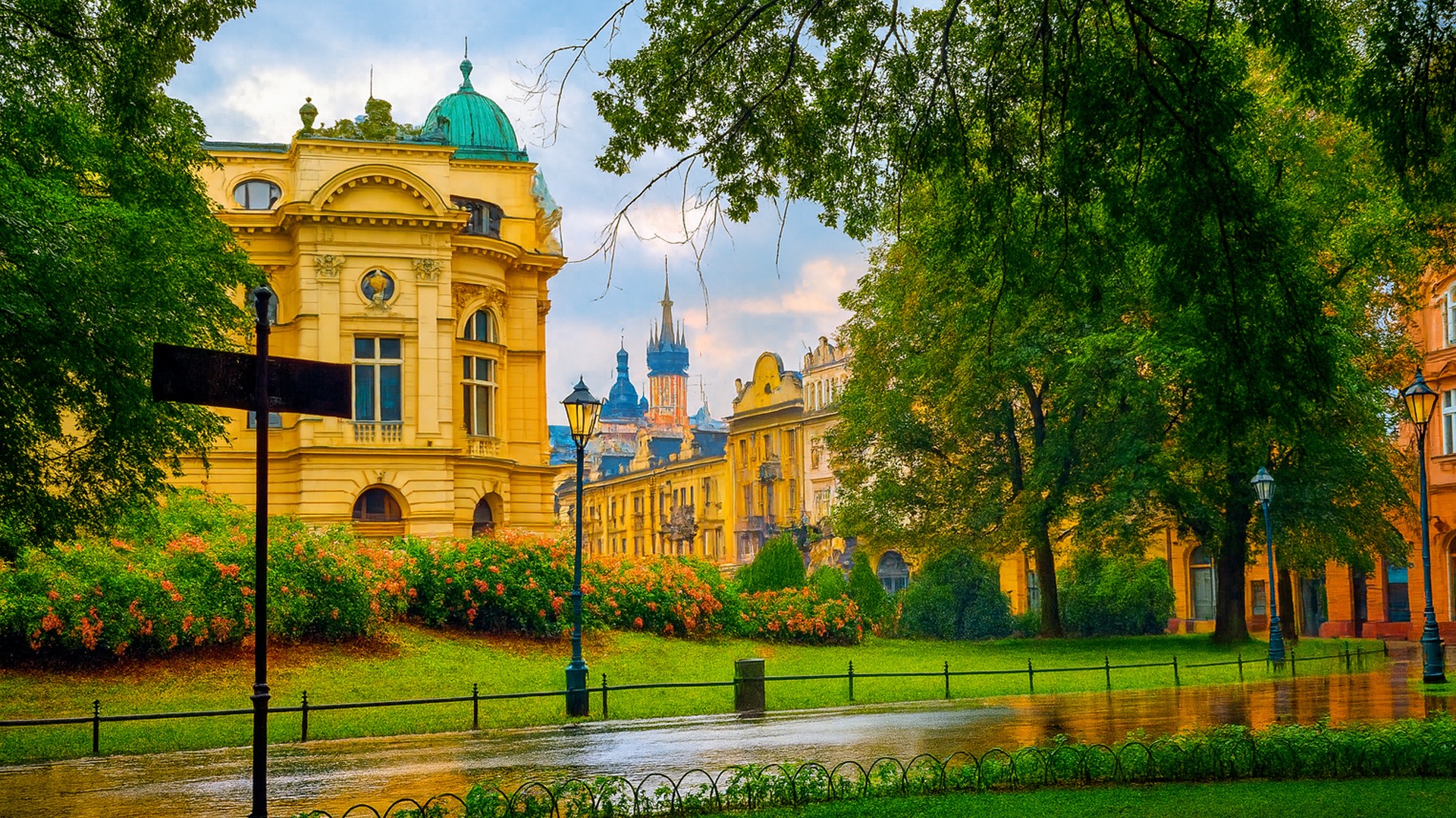Paseo por Cracovia, Polonia – Recorrido por la ciudad con sonido ...