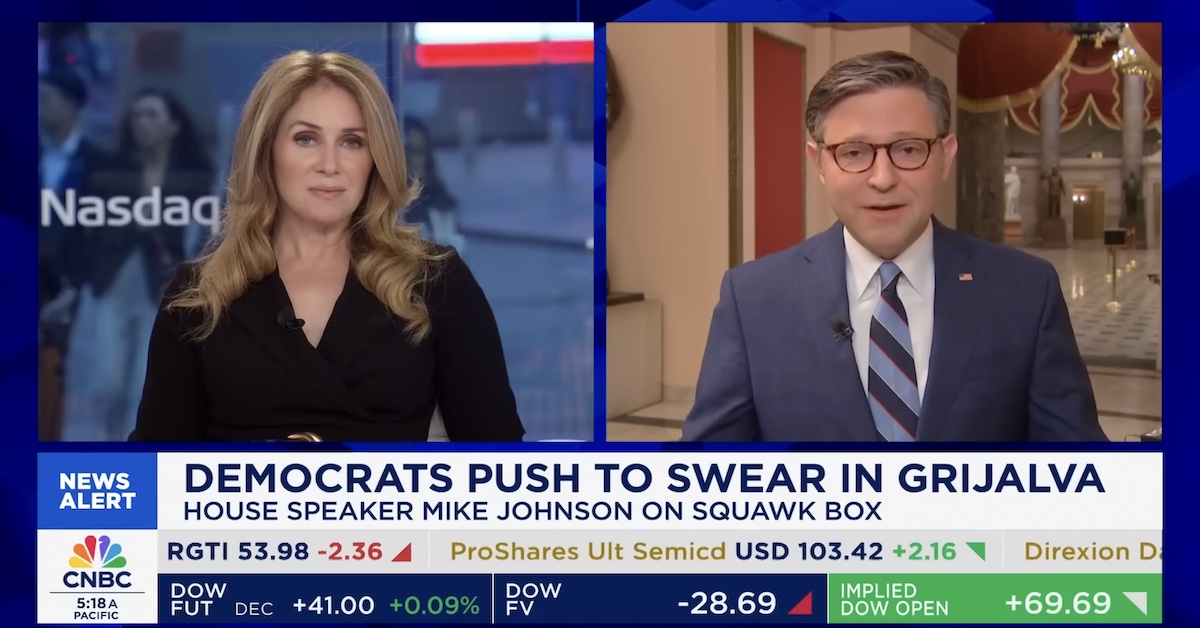 ‘Why Can’t You Seat Her?’ CNBC Host Grills Mike Johnson Over His Refusal to Seat Democrat Amid ...