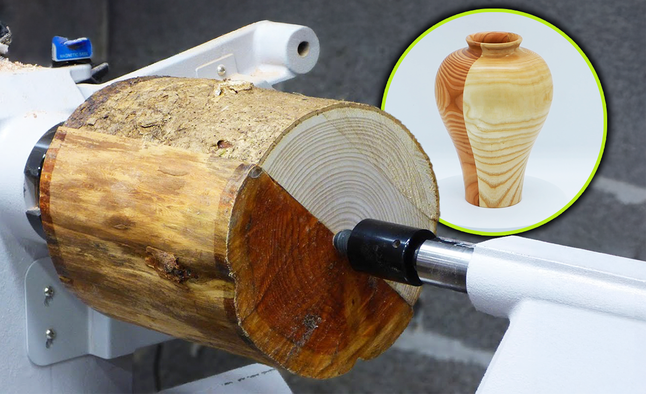 Woodturning magic: Crafting the hybrid log!