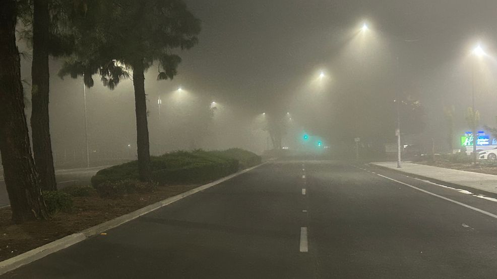Fog rolls into Fresno