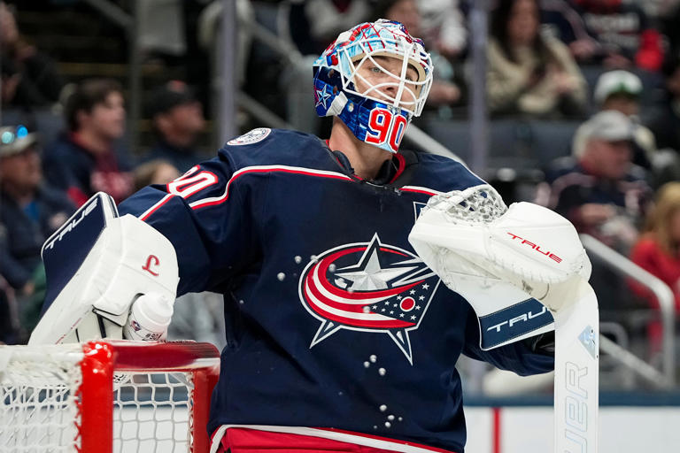 Merzlikins 'lost it' on stick smash in Columbus Blue Jackets' loss to ...