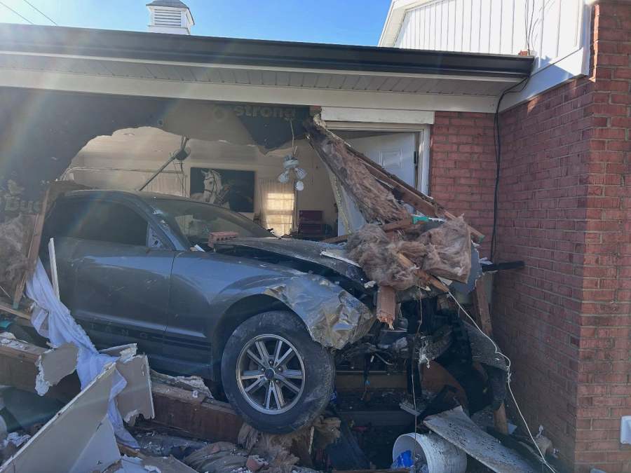 No one hurt after car crashes into Fredericksburg home
