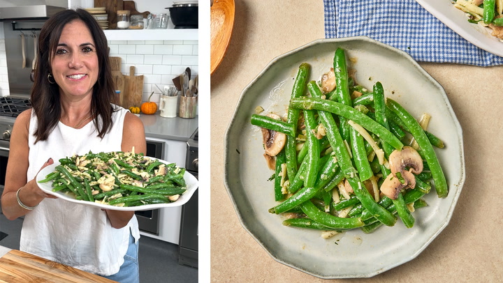 How to Make Martha Stewart’s Green Beans with Gruyere and Mushrooms