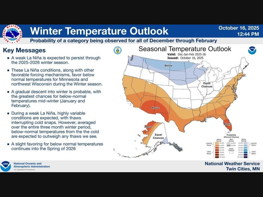 NOAA: Cold, Snowy La Niña Winter Will Hit Minnesota Hard