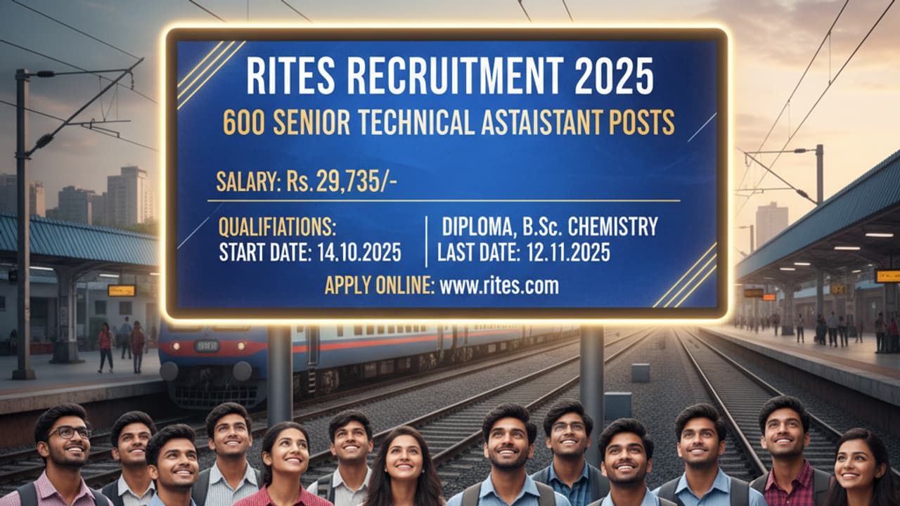RITES Recruitment: 600 Senior Technical Assistant Jobs Open! Apply Now