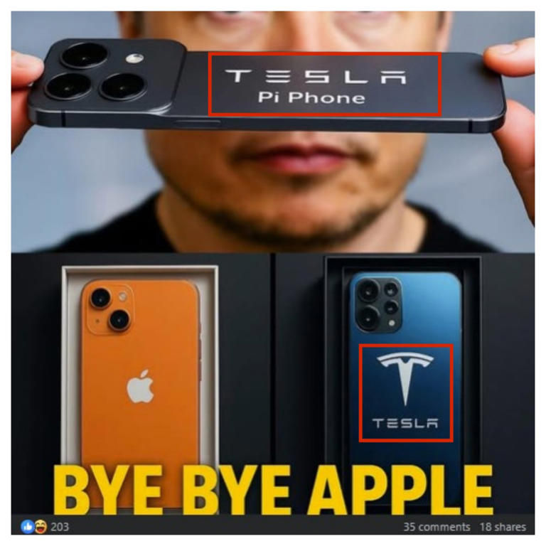 Social media posts falsely claim Tesla released smartphone