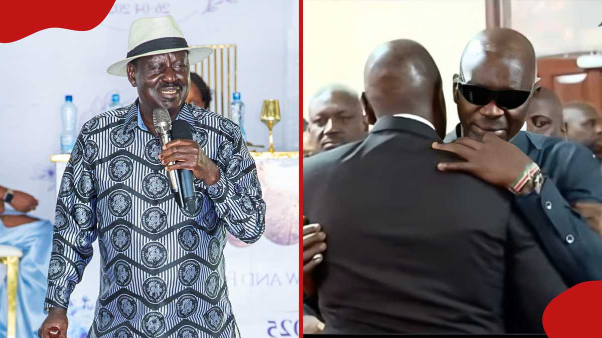 William Ruto hugs, comforts Raila Odinga's bodyguard Maurice Ogeta