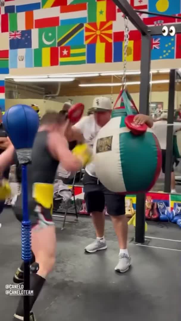 🚨Canelo beating heavy bag like a mad man