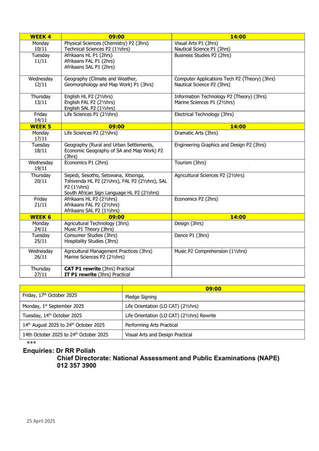 DBE ready for 2025 matric exams as 900,000 candidates prepare to write