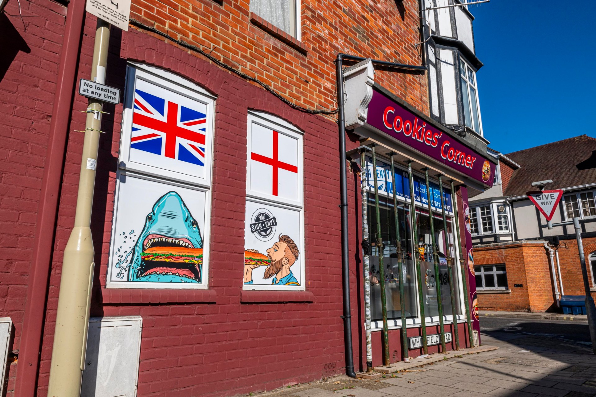 Sandwich shop owner refuses to remove Union Jack artwo
