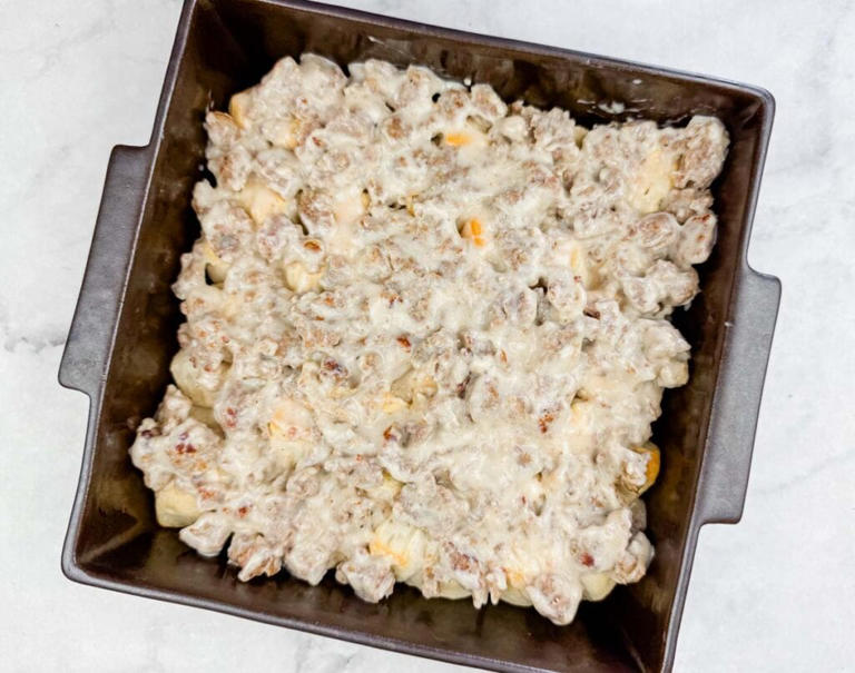 Chef Jenn’s Baked Biscuits & Gravy Casserole