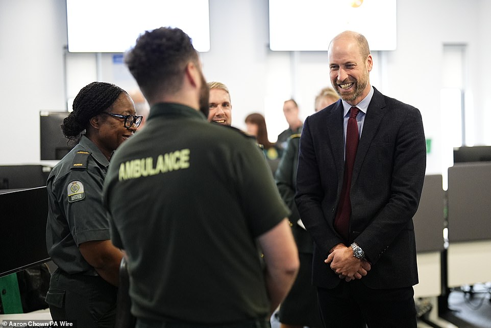 Prince William visits paramedics at London Ambulance Service HQ