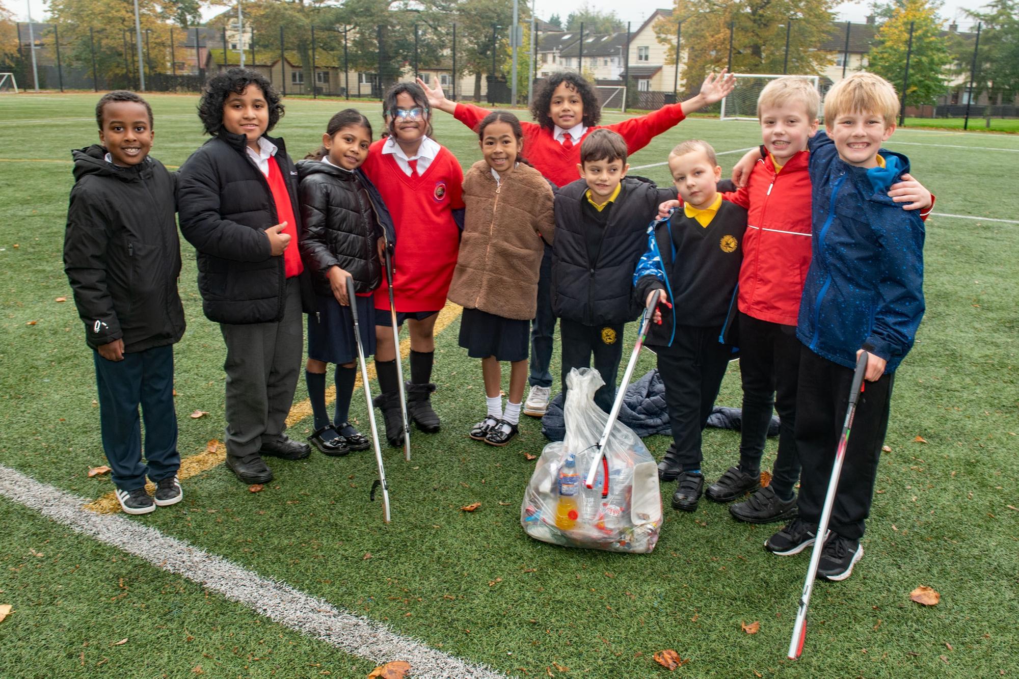 In pictures: Hart Memorial and Presentation primary school pupils clean ...