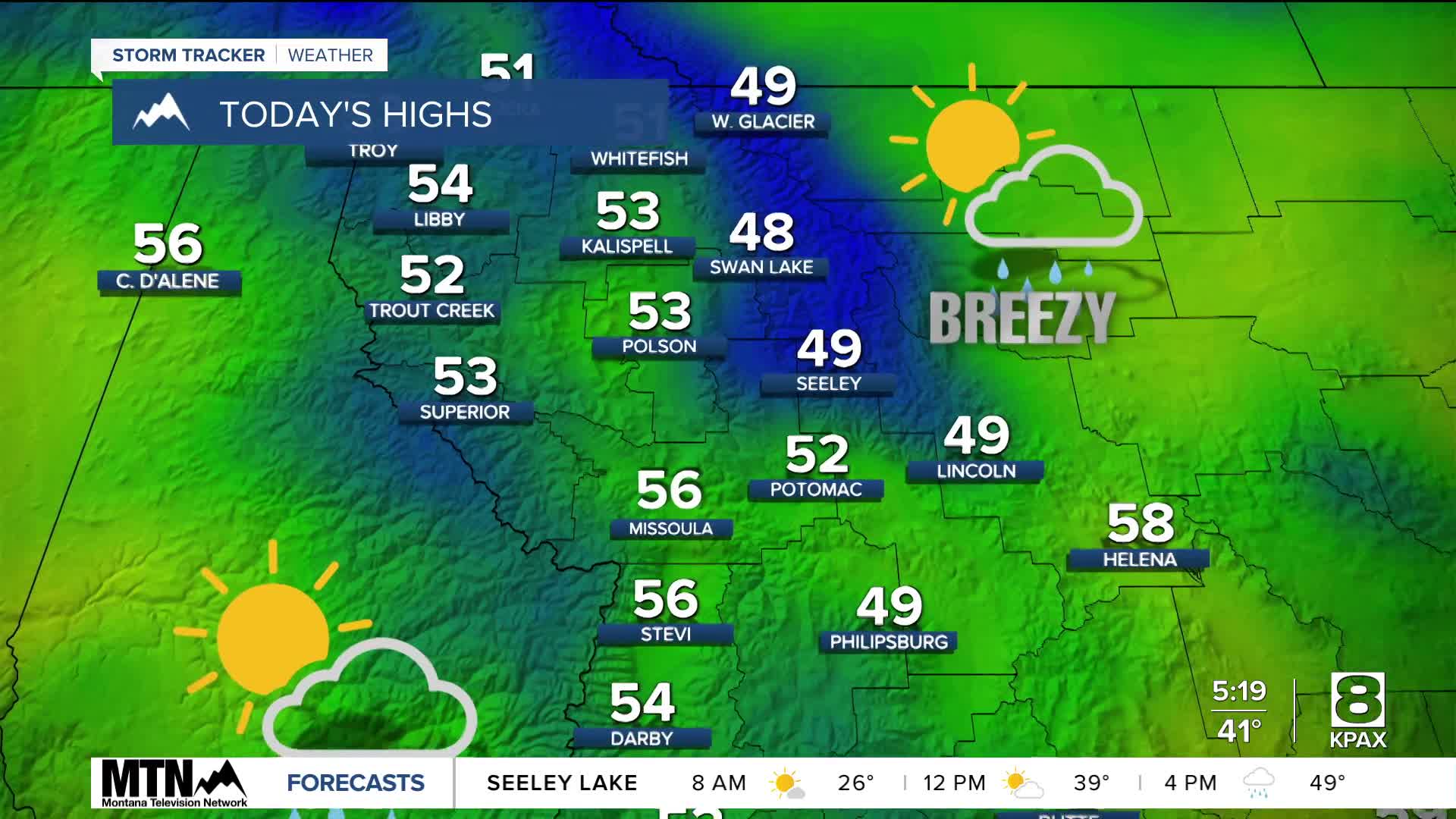 A few showers and breezy Friday