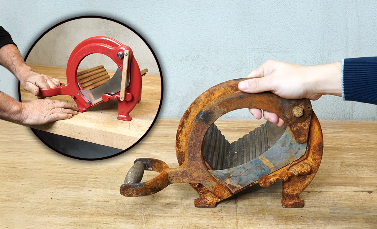 Rusty bread cutter restoration