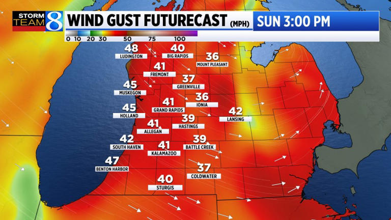 Heavy rain, high winds move into West Michigan this weekend