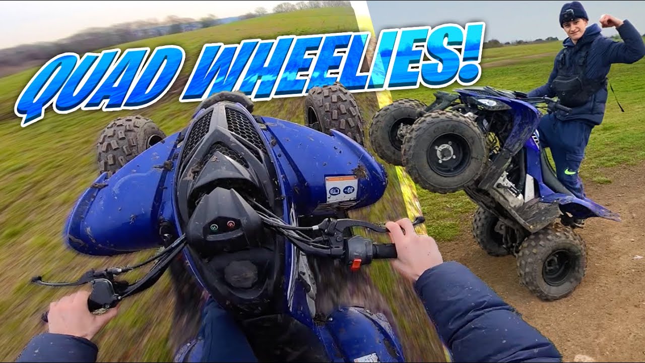 Crazy quad bike wheelie session first time fail