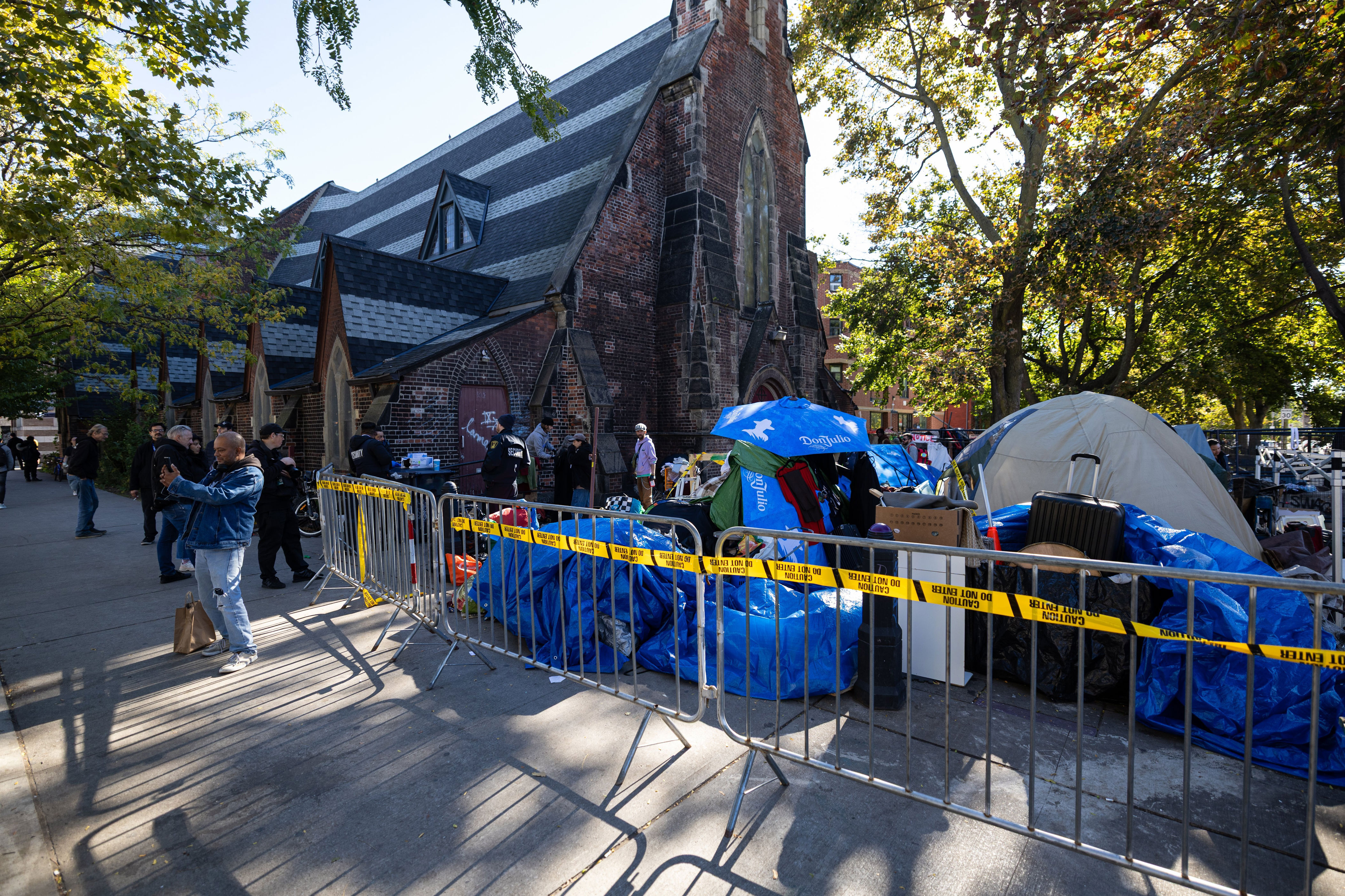 A churchyard homeless encampment was cleared less than 24 hours after ...