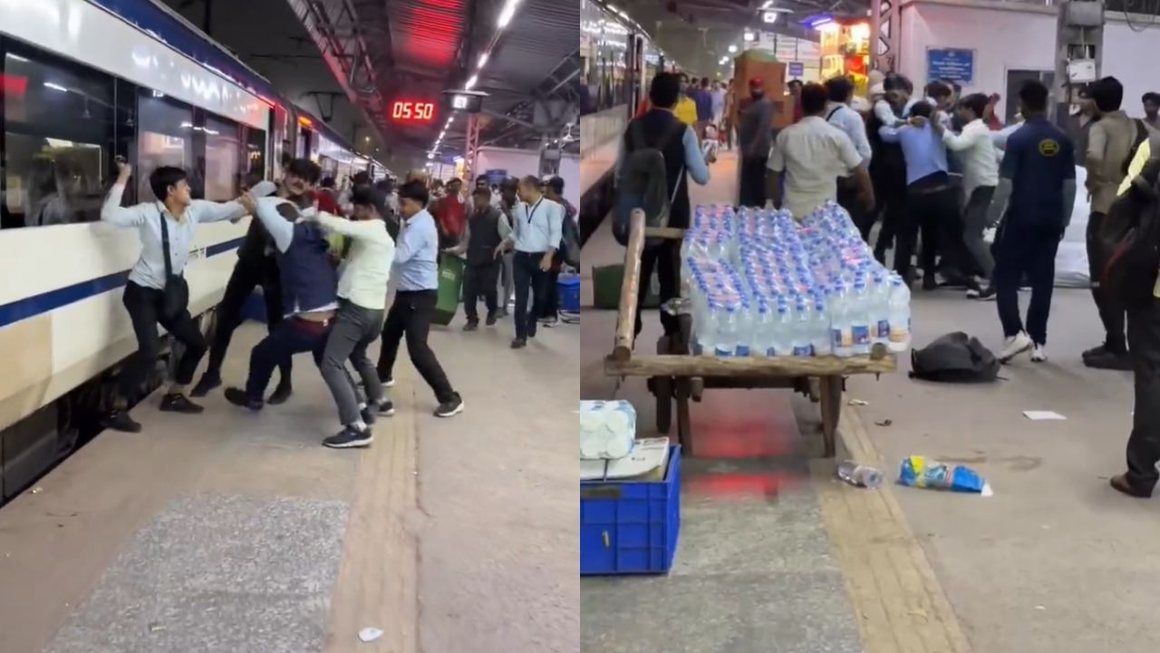 IRCTC staff assault each other with dustbin, belt aboard Vande Bharat ...