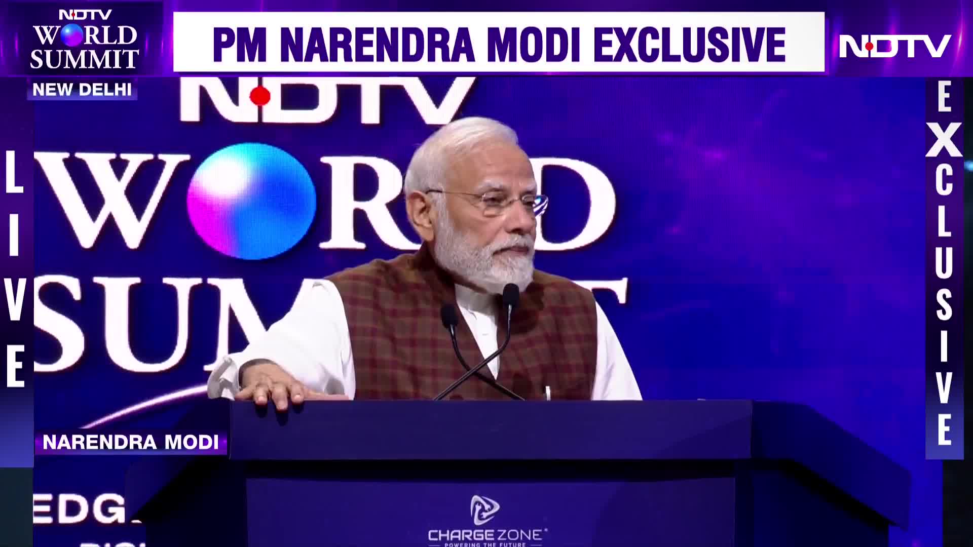 PM Modi Addresses Audience At NDTV World Summit