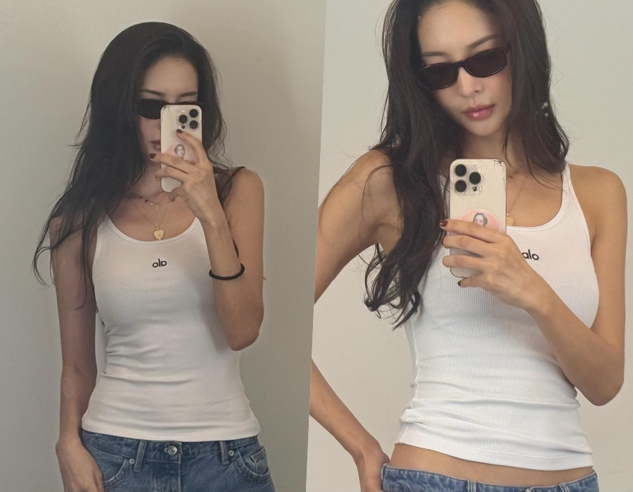 '이상해 며느리' 김윤지, 화이트 톱에 살짝 비치는 이너…168cm·47kg 탄탄한 몸매