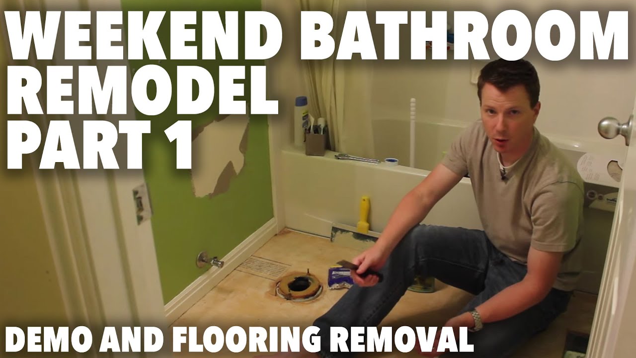 Weekend bathroom remodel part 1: Demo and flooring removal