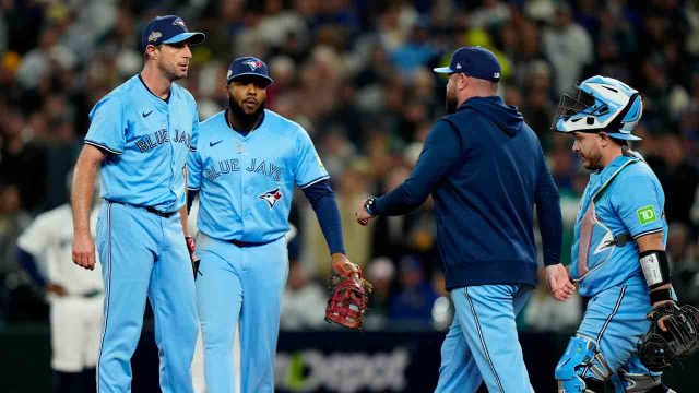 Blue Jays’ George Springer exits Game 5 after HBP, X-rays negative